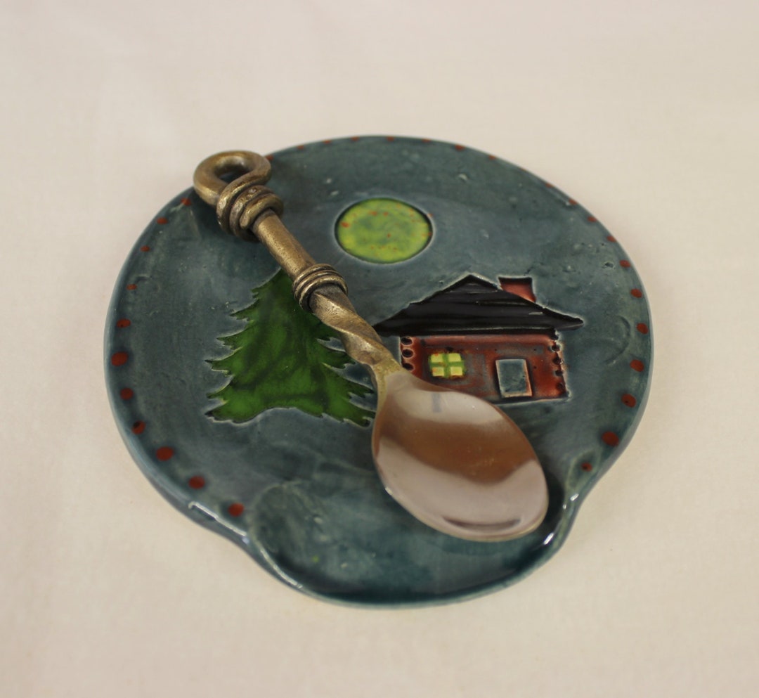 Red Cabin in the Woods Ceramic Spoon Rest - Etsy
