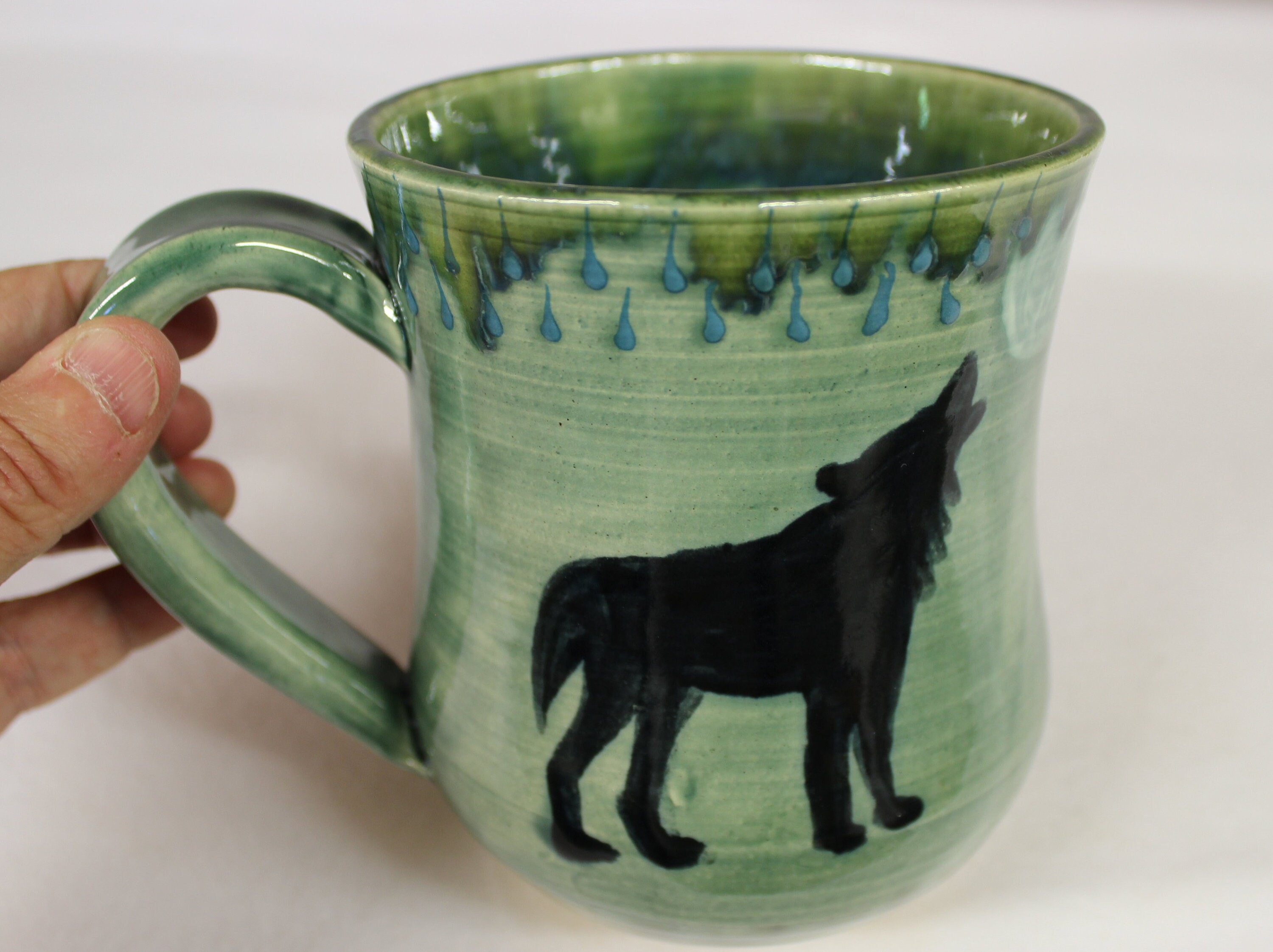 Green Wolf Howling at Full Moon 28 Oz. Reality Defense Coffee - Etsy