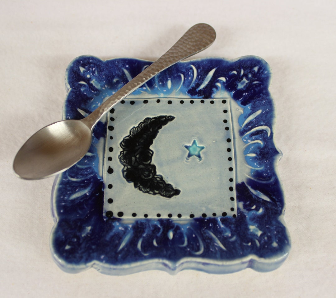 Black Rose Moon and Star Spoon Rest, Jewelry Keeper - Etsy