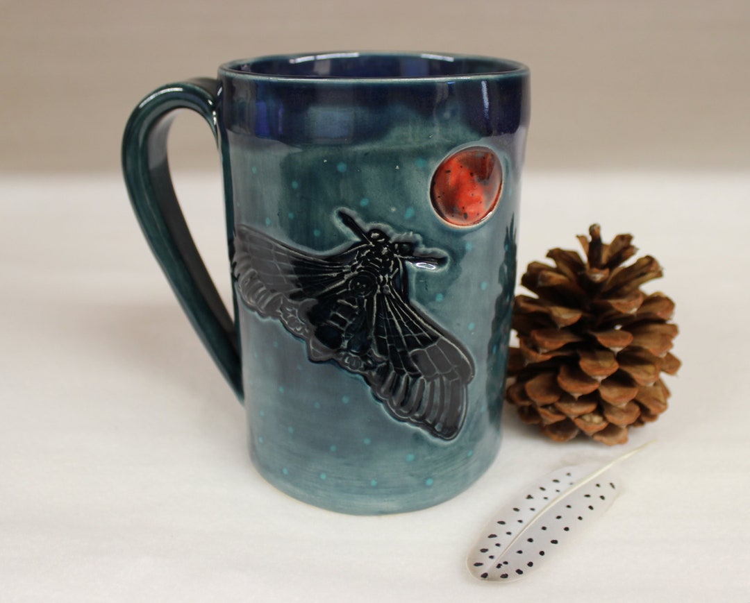 Apocalypse Death Moth Ceramic Mug, Handmade Stoneware Pottery Coffee ...