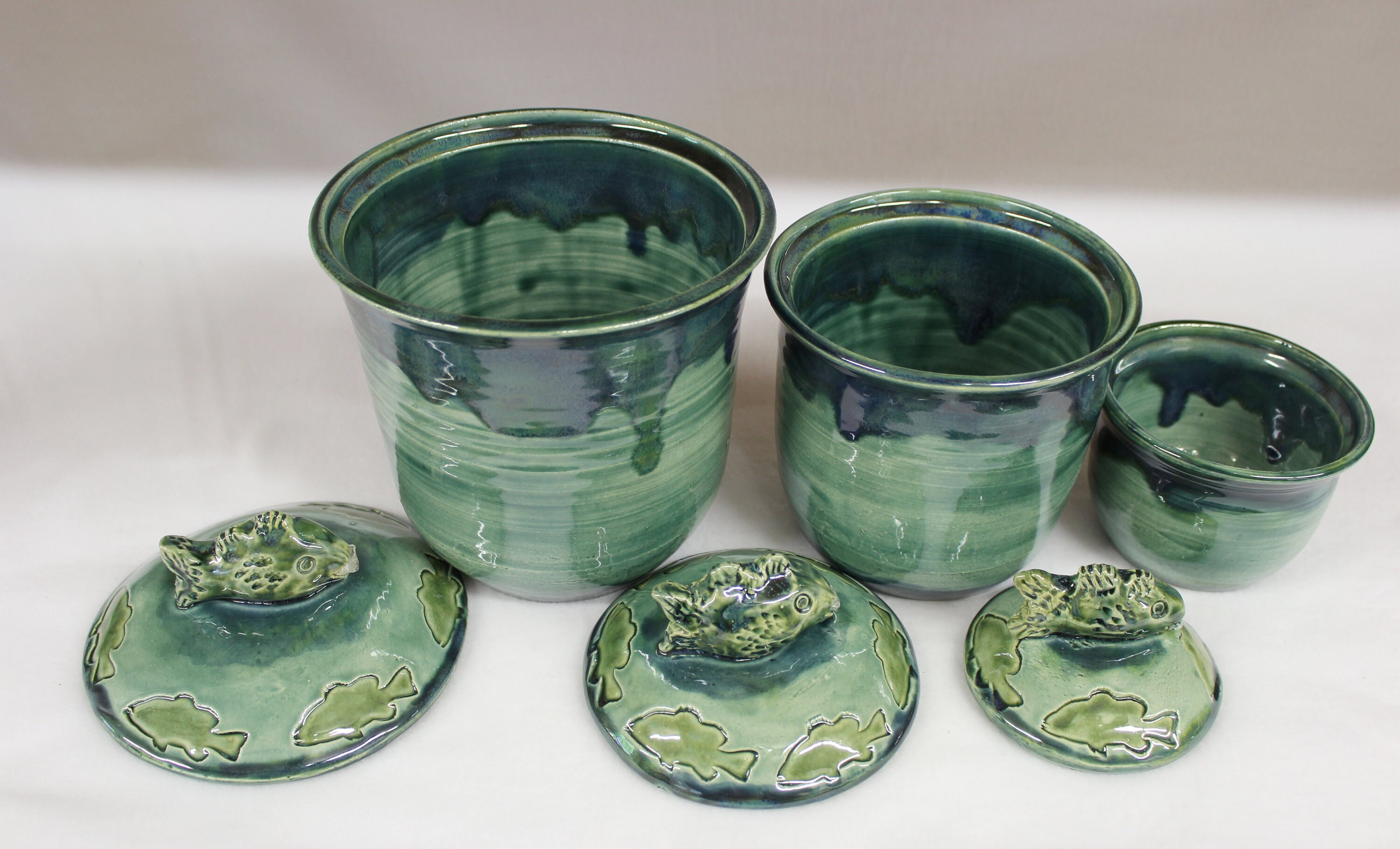 Bass Lake Fish Canister Set With Fish Knobs and Lake County Diamonds - Etsy