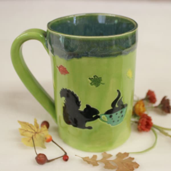 Black Squirrel Pottery Coffee Mug - Etsy