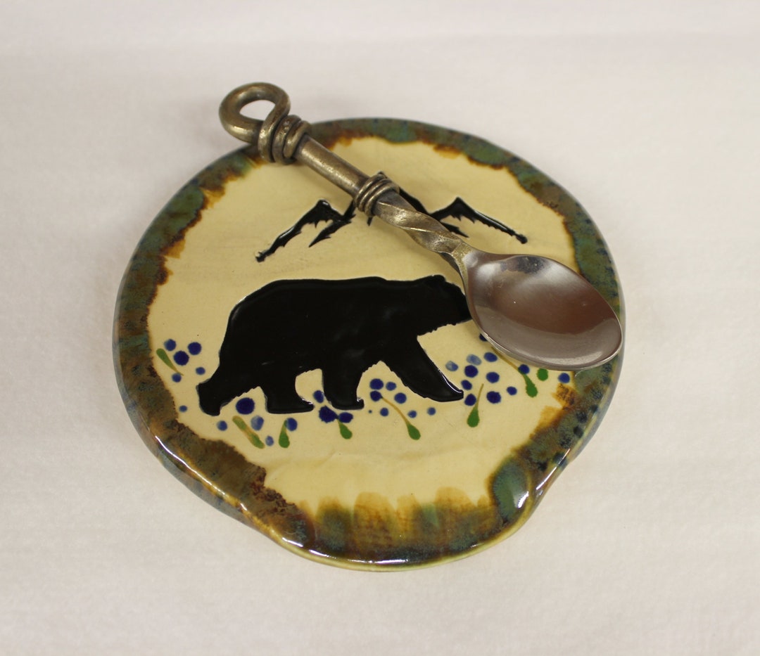 Mountain Black Bear Spoon Rest in Creamy Beige - Etsy