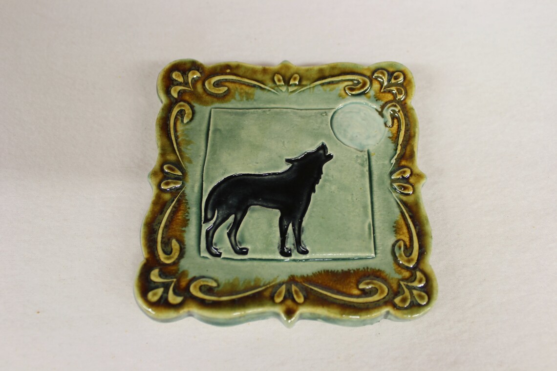 Howling Wolf and Full Moon Spoon Rest, Jewelry Dish - Etsy