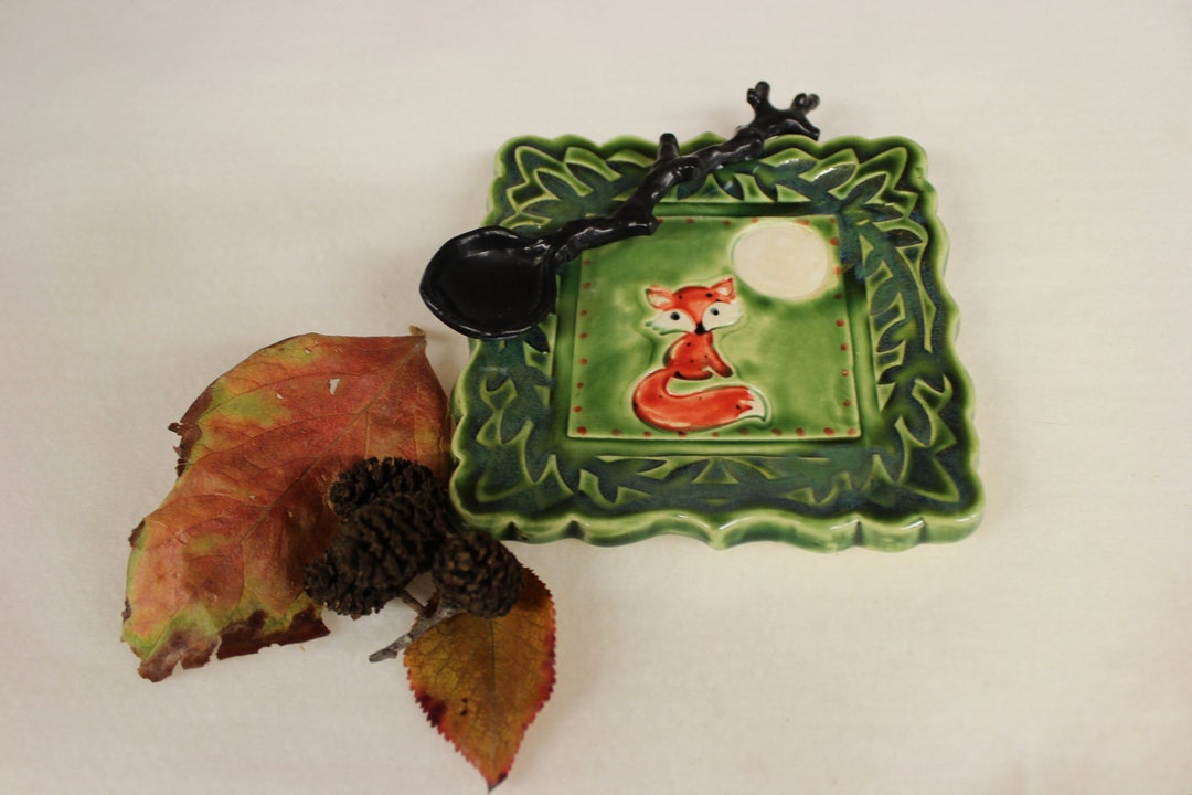 Tiny Red Fox Ceramic Spoon Rest, Ring Holder, Tapas Plate, Soap Dish - Etsy