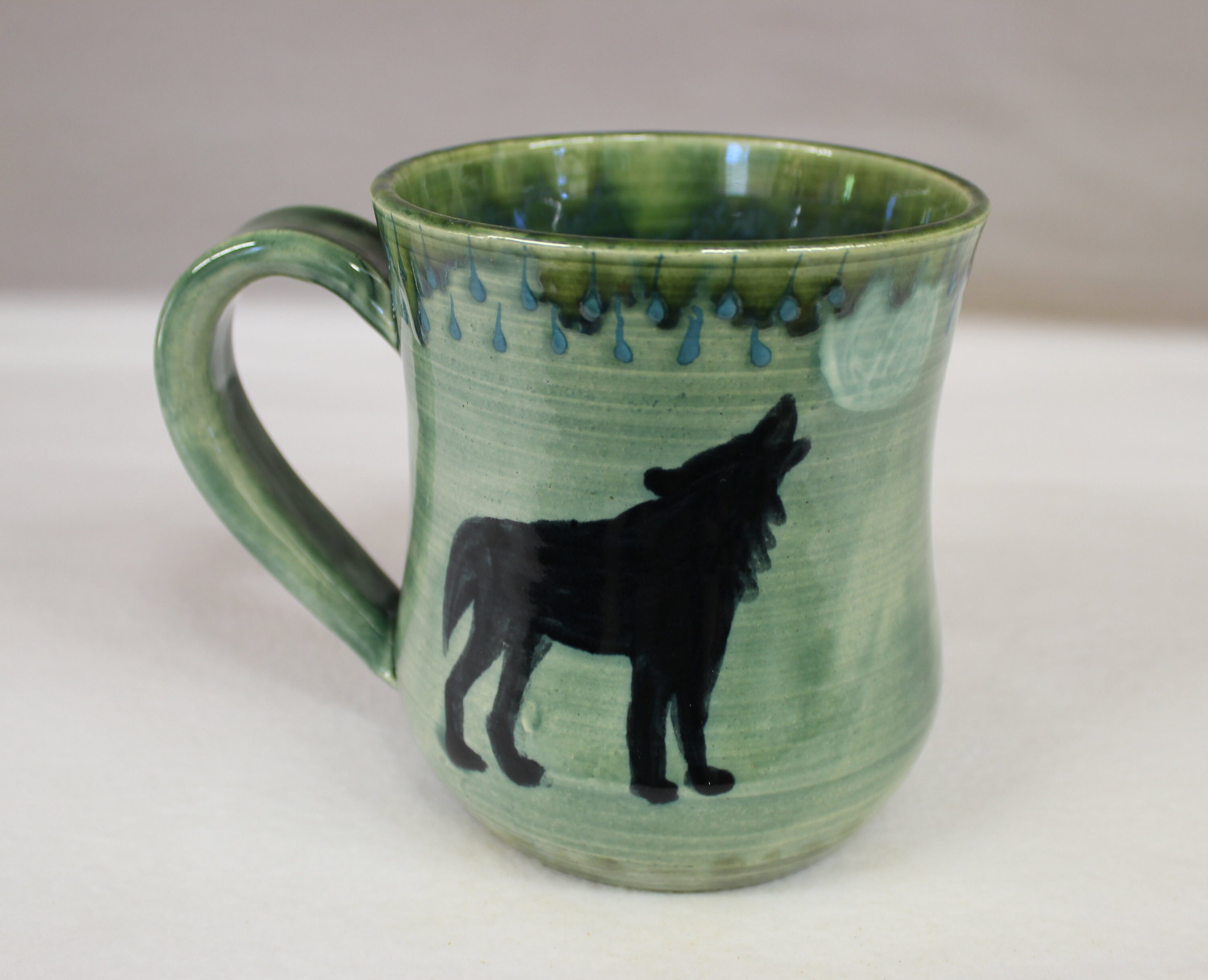 Green Wolf Howling at Full Moon 28 Oz. Reality Defense Coffee - Etsy