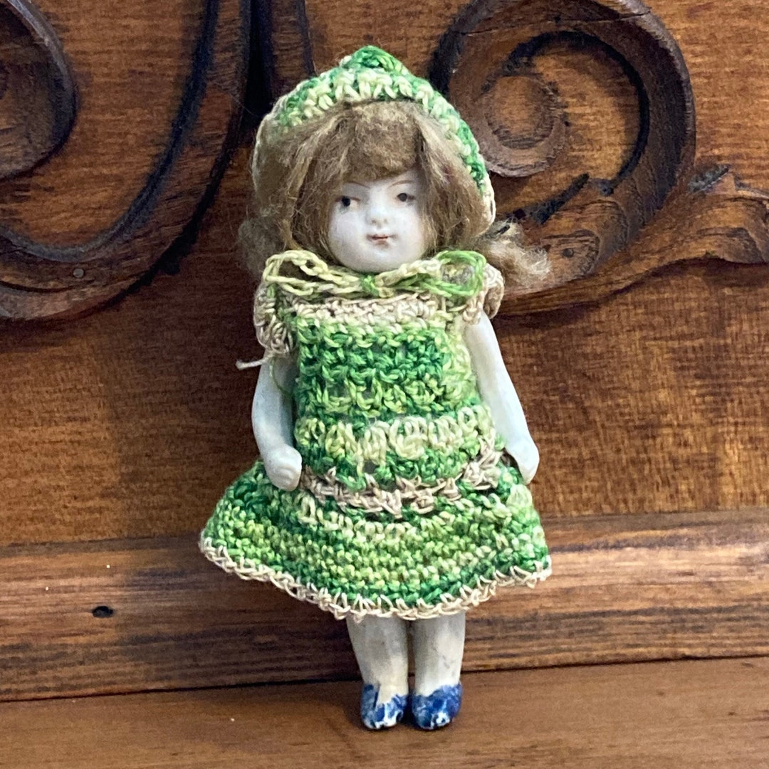 Antique All-bisque Doll, Nippon. WW1 Era. Original Clothing & Wig - Etsy