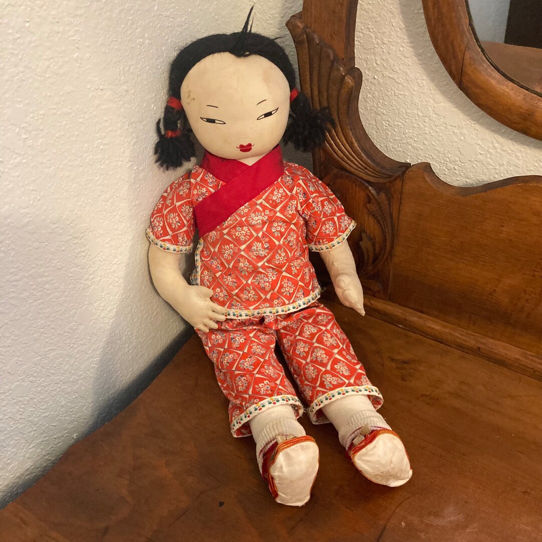 19" Ada Lum Cloth Doll. 1950s Chinese Doll. Adorable Mei Mei (as-is ...