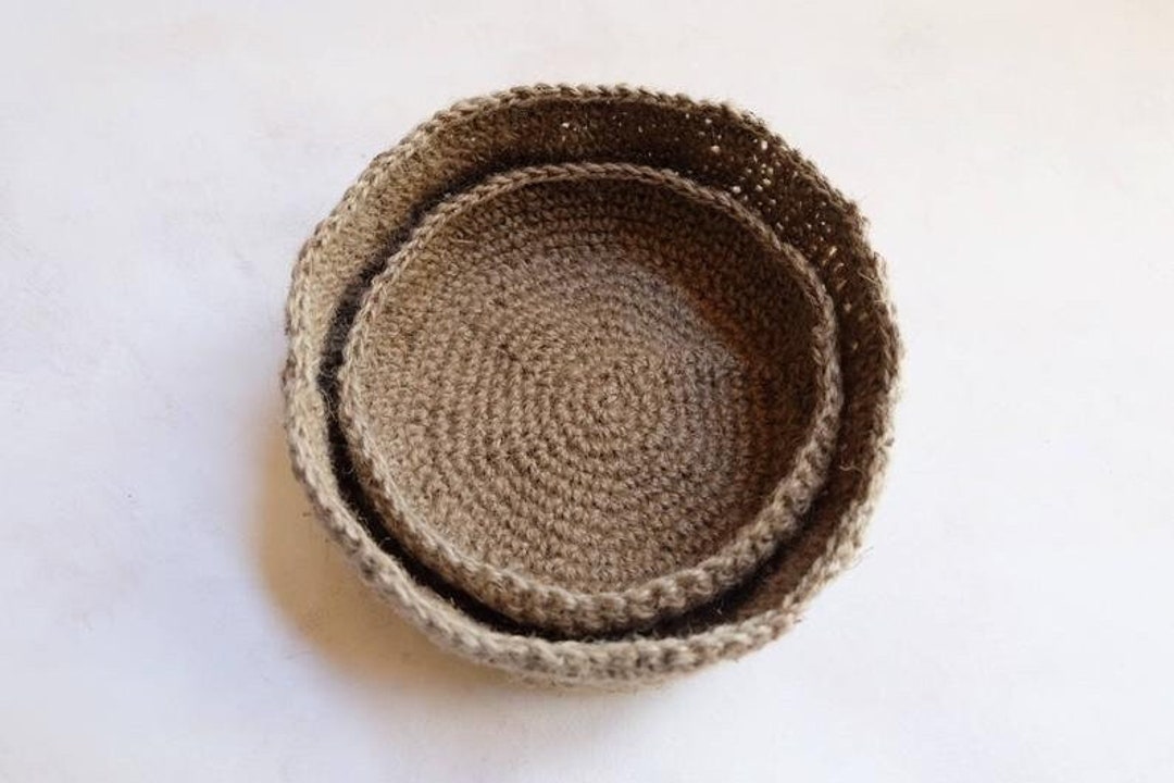 Crochet Twine Nesting Baskets / Set of Two / Jute - Etsy