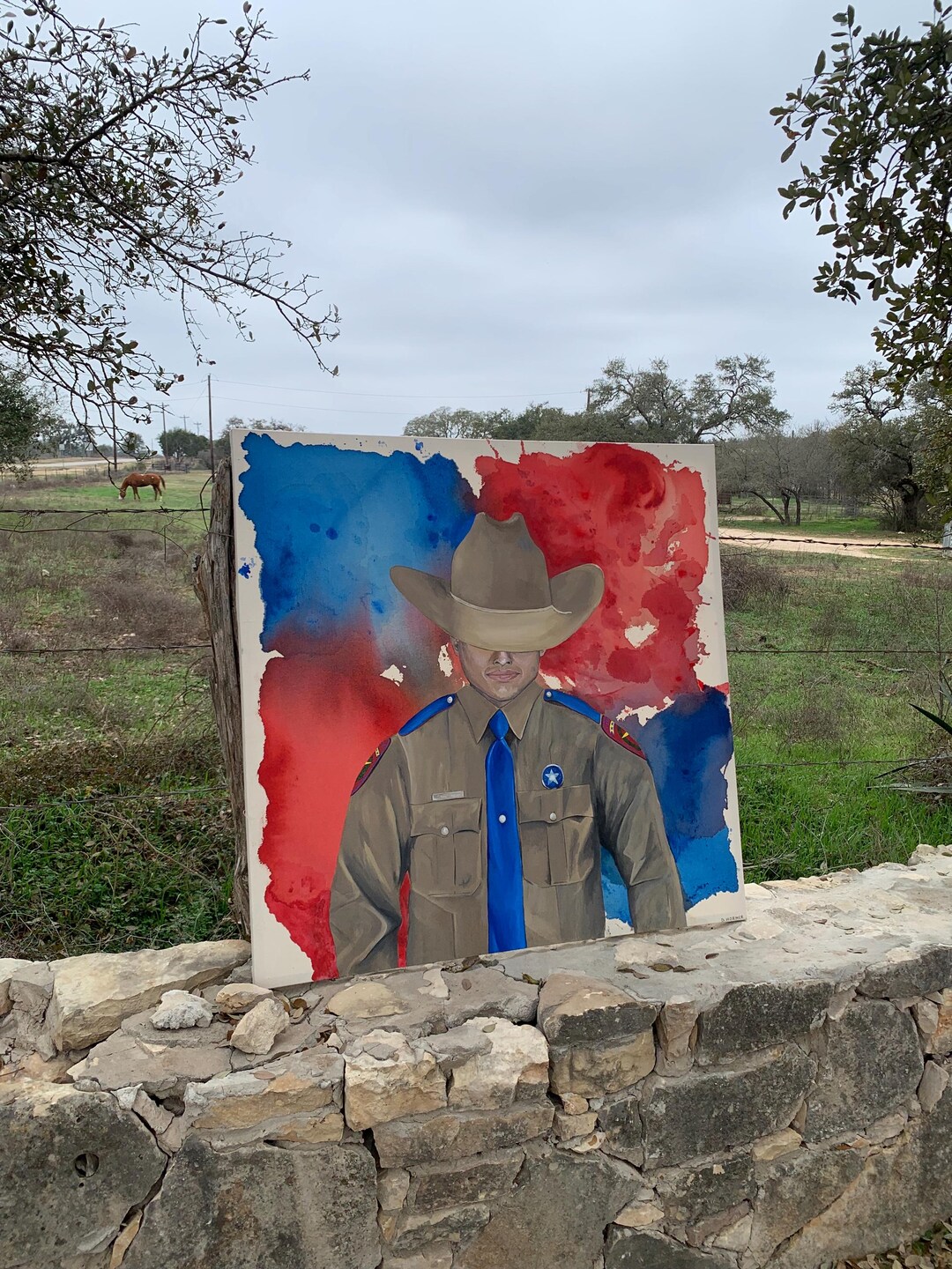 Texas State Trooper Portrait - Original Painting - Etsy