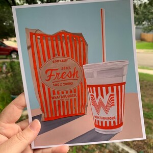 Whataburger Bag and Drink Art Print – Glossy Archival Paper - Etsy