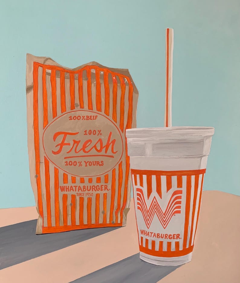 Whataburger Bag and Drink Art Print – Glossy Archival Paper - Etsy