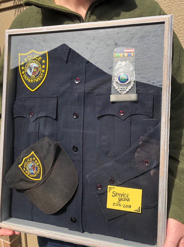 Police Uniform Shadow Box The Departed Matt Damon's Whistles Hero Name