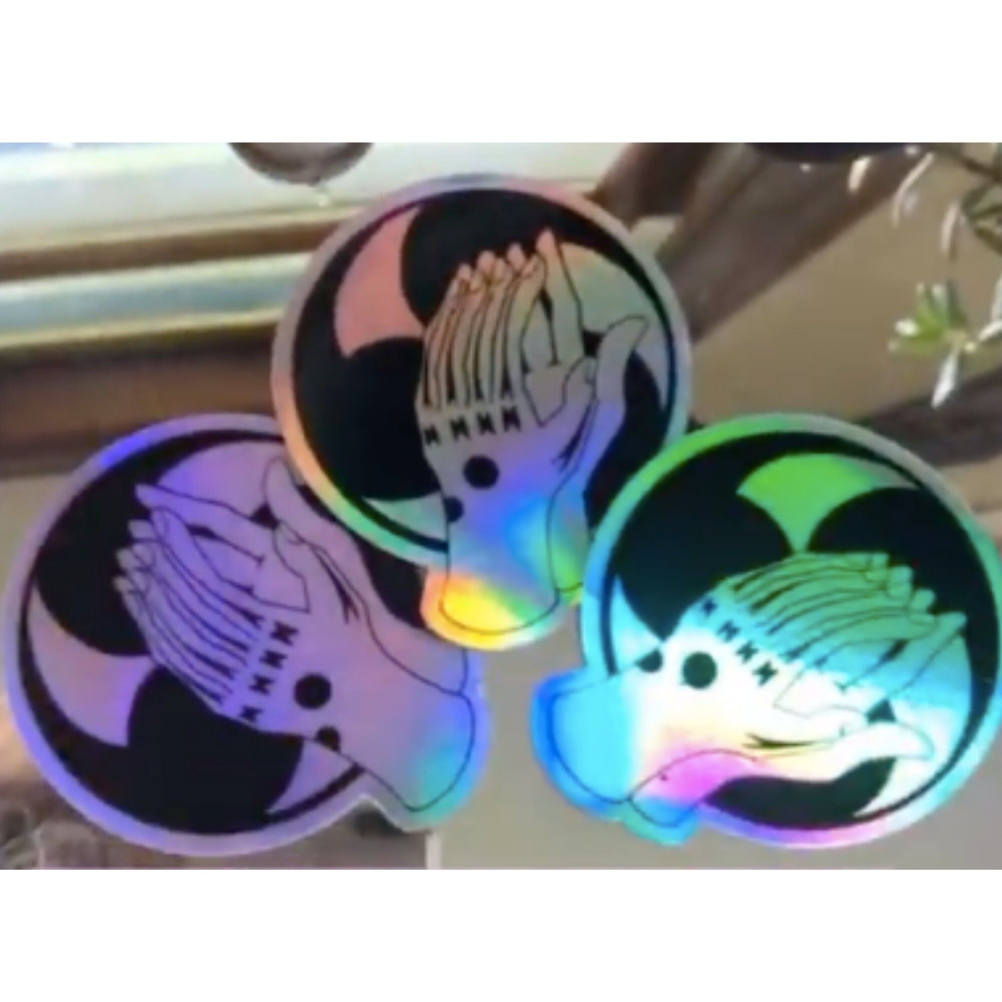 Hajichi Hands Holographic Sticker - Etsy Israel