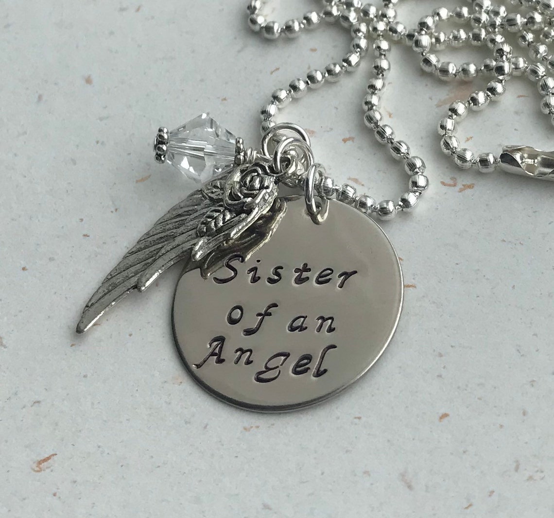 Custom Stamped mother of an Angel Necklace - Etsy