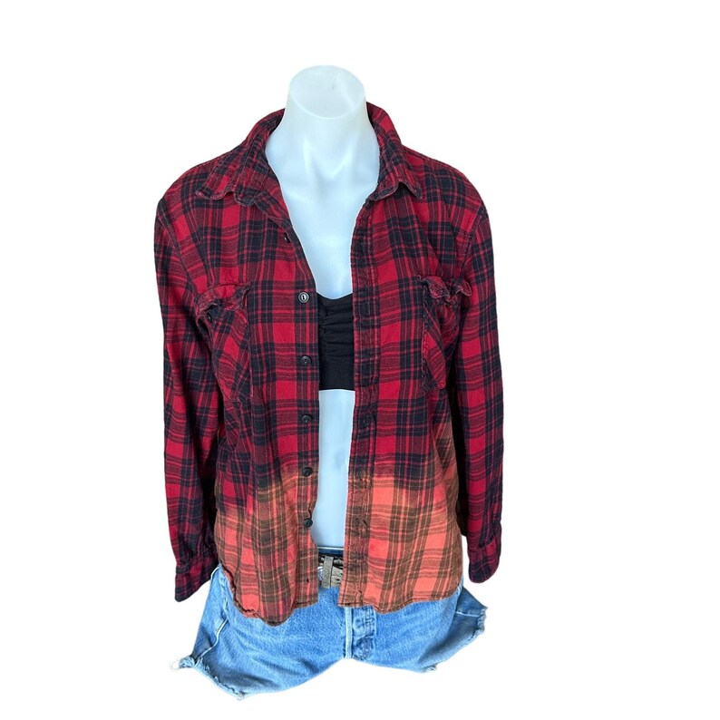 Rolling Stones Plaid Flannel Shirt Shacket LARGE Oversize Unique Retro ...