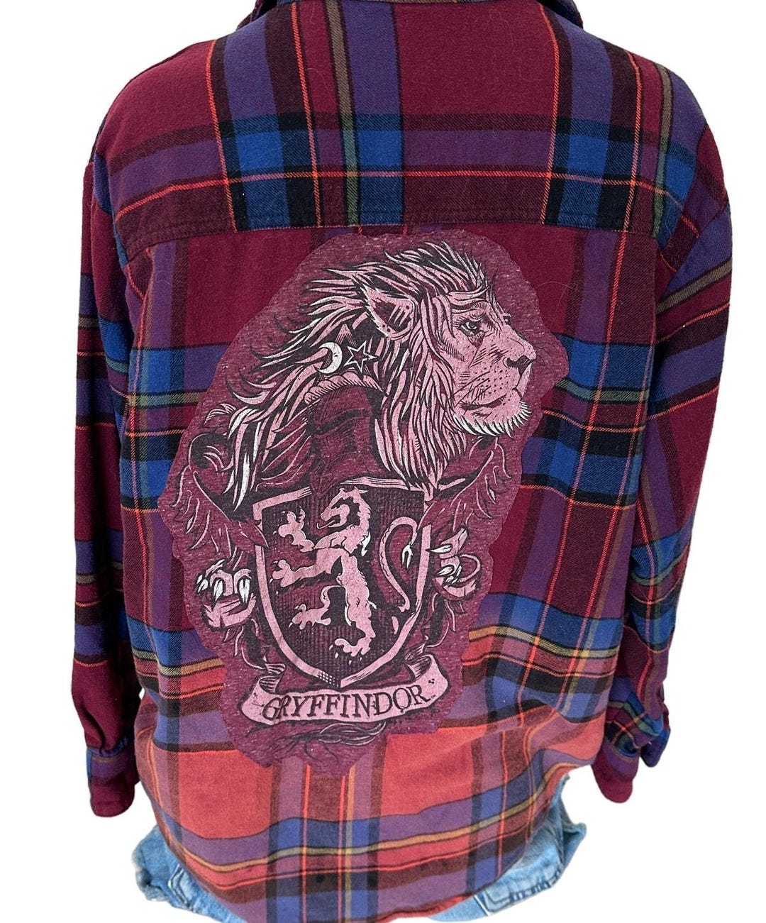 Harry Potter Plaid Flannel Shirt Shacket LARGE Oversize Gryffindor ...
