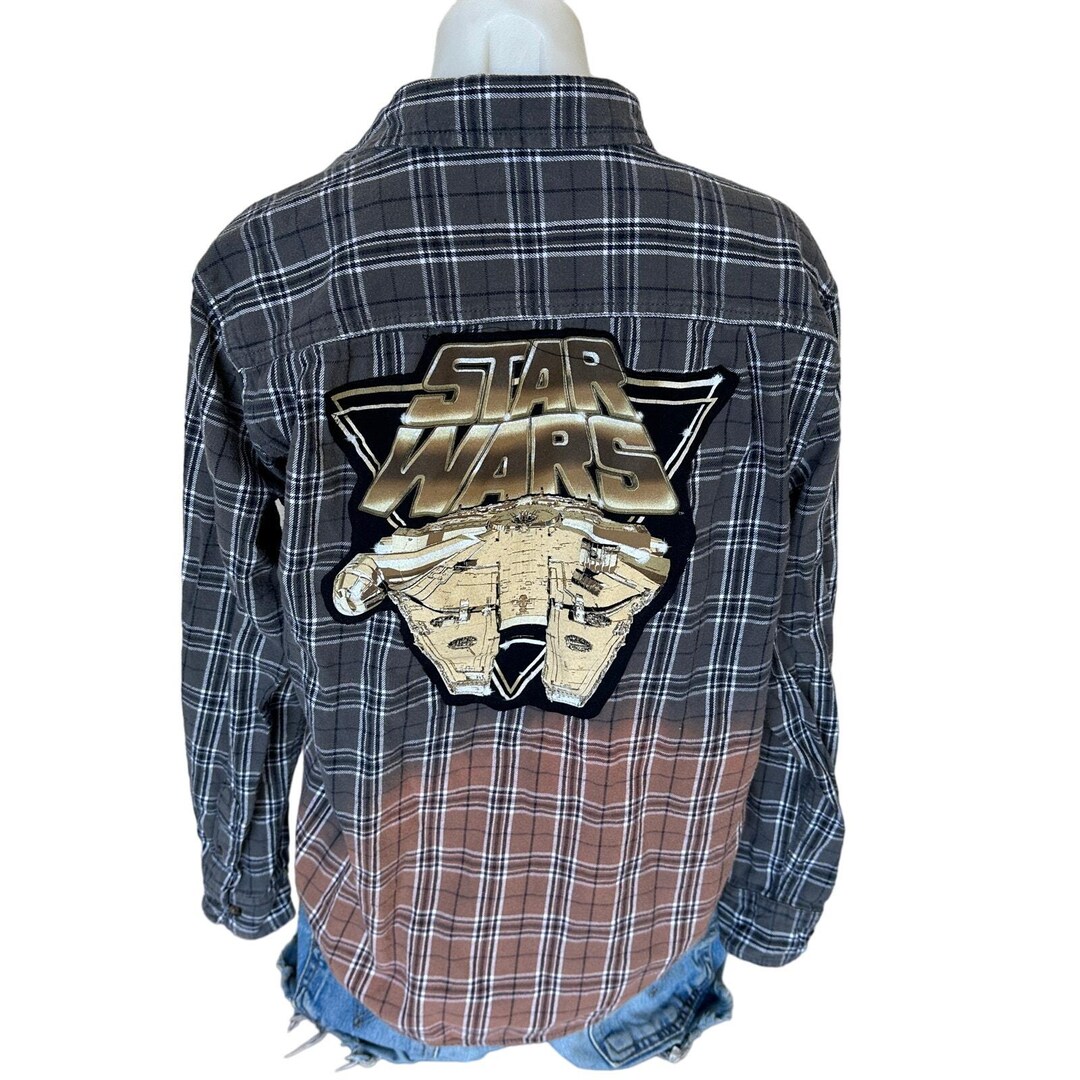 Star Wars Plaid Flannel Shirt MEDIUM Shacket Oversize One of Kind ...