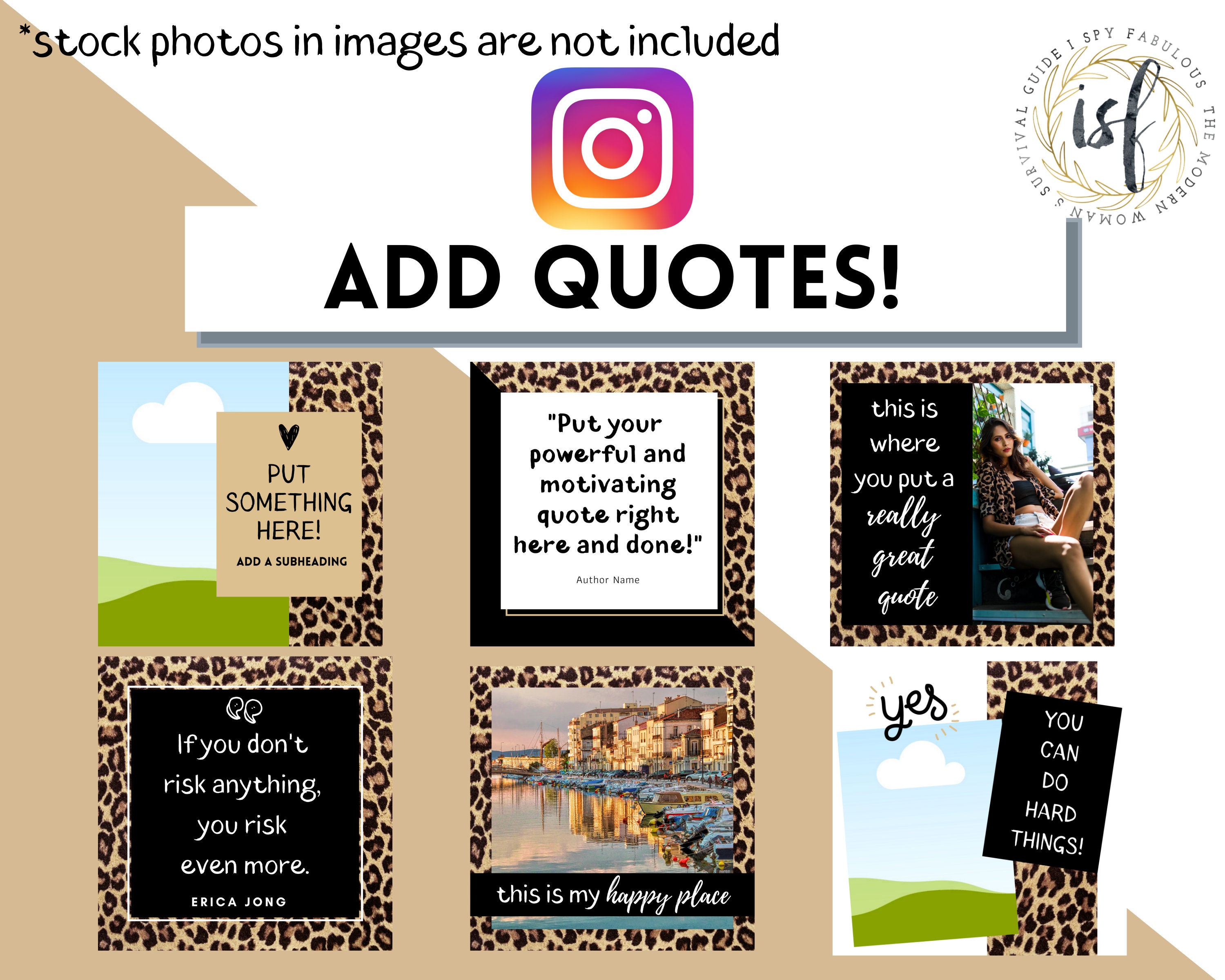 Kat: 20 Leopard Instagram Post Templates, Canva Instagram Templates ...