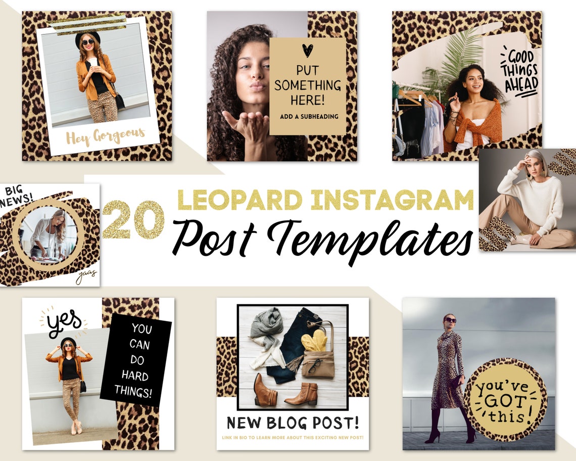 Kat: 20 Leopard Instagram Post Templates, Canva Instagram Templates ...