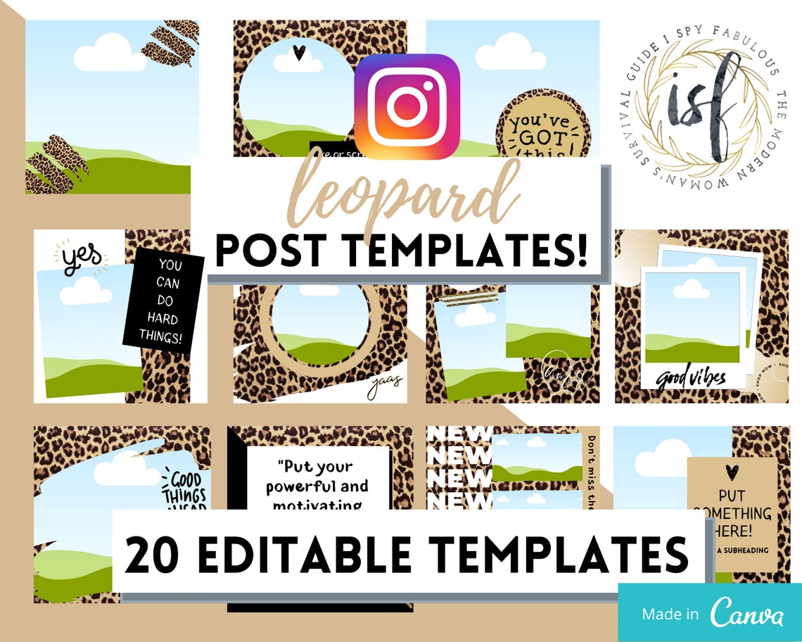 Kat: 20 Leopard Instagram Post Templates, Canva Instagram Templates ...