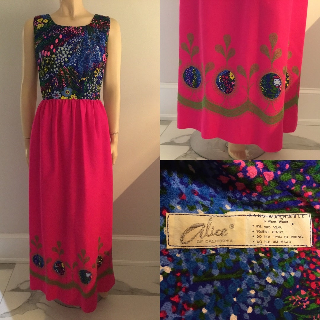 Alice of California Dress, 60s Alice of California Maxi Dress, 60s ...
