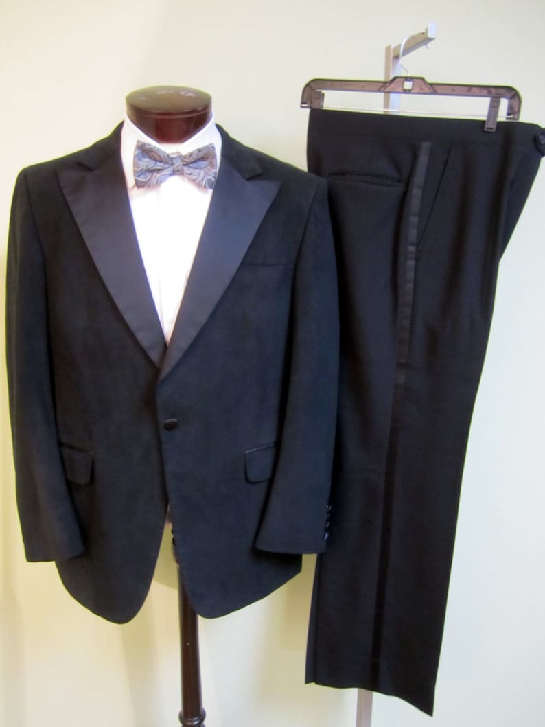 80s Mens Vintage Tuxedo, Northridge Ultrasuede Tuxedo, Suede Satin ...