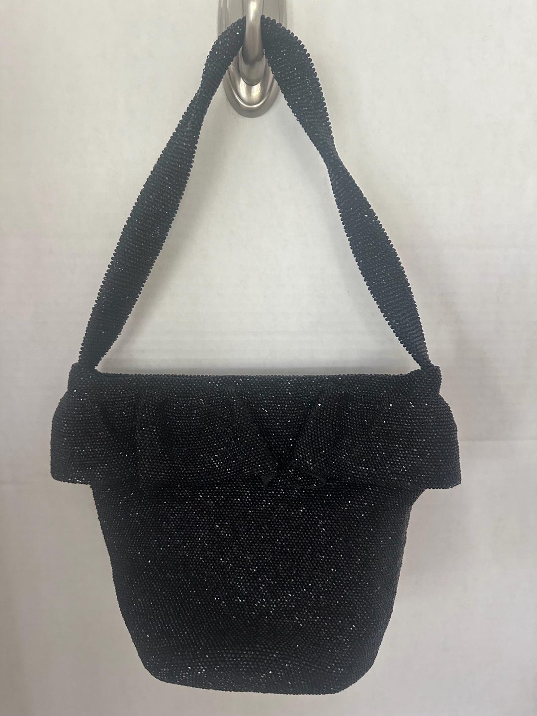 1940s Caviar Bead Black Handbag, Spring Hinged 40’s Handbag, 1940s ...