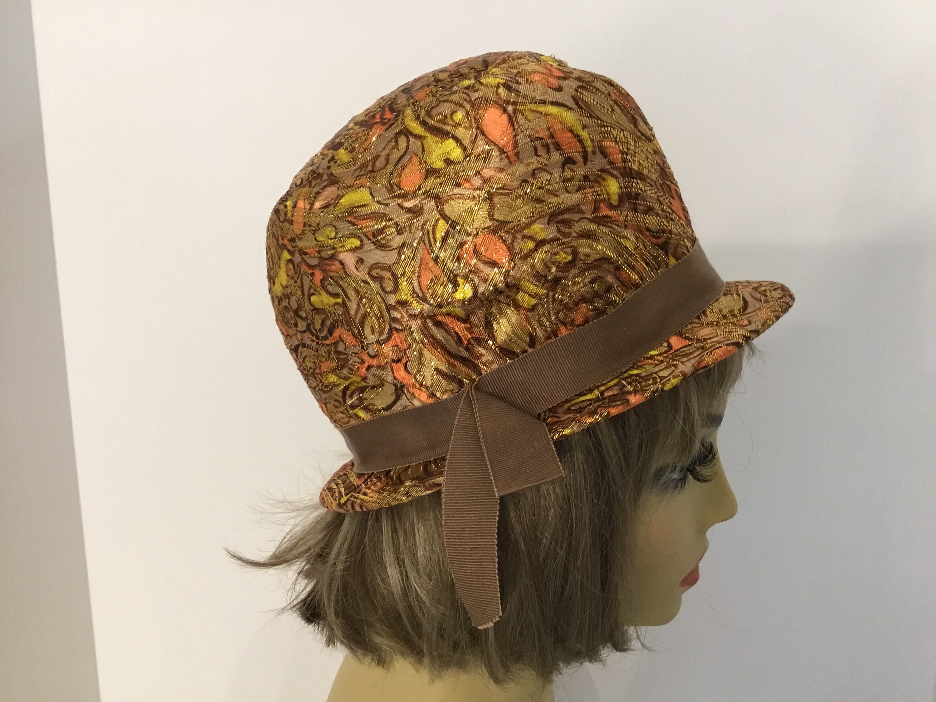 MOD 1960s Brocade Bubble Hat, Ladies Midcentury Hat, 1960s Vintage Hat ...