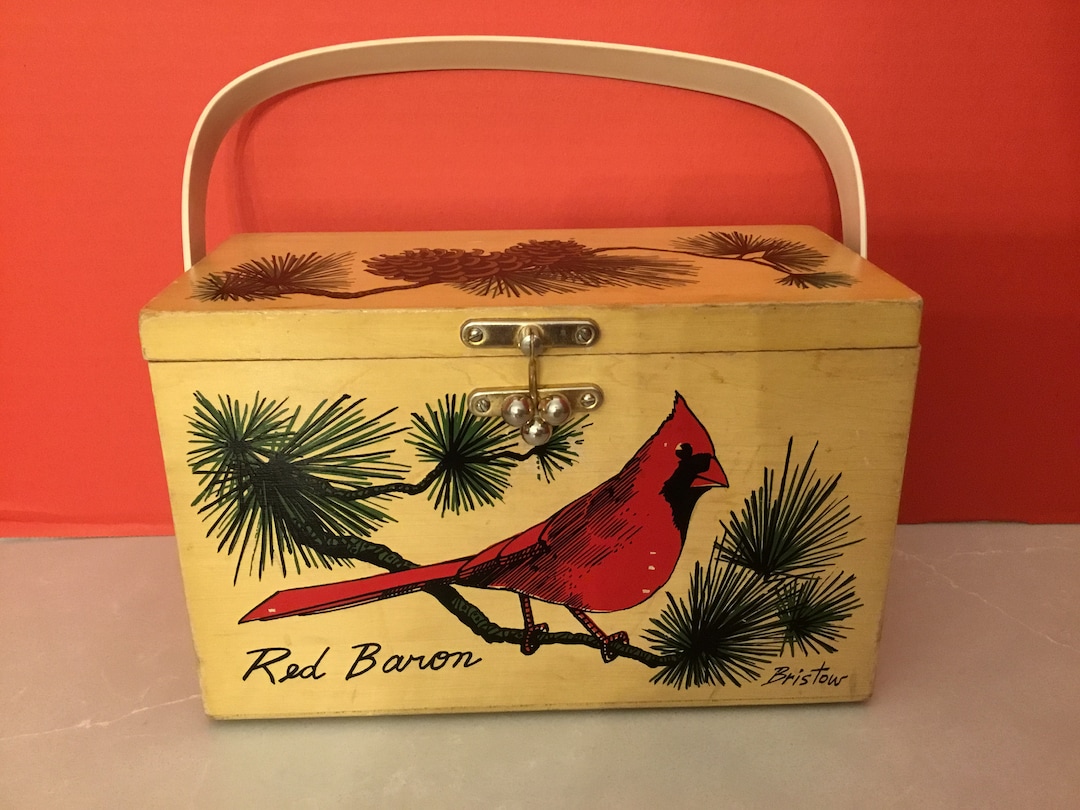 60s Enid Collins of Texas Red Baron Vintage 1960s Wooden Box Purse With ...