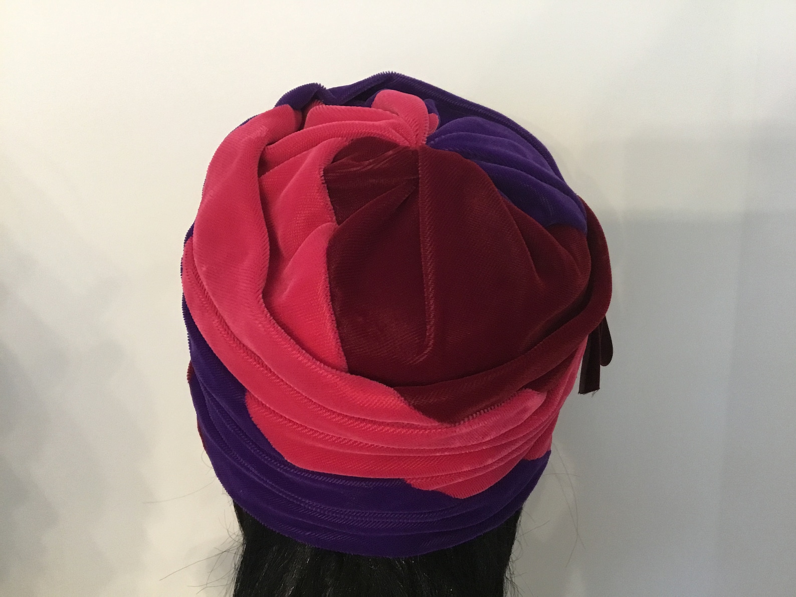 1960s Turban Hat, Velvet Multi Colored Turban 60s Style, Midcentury ...