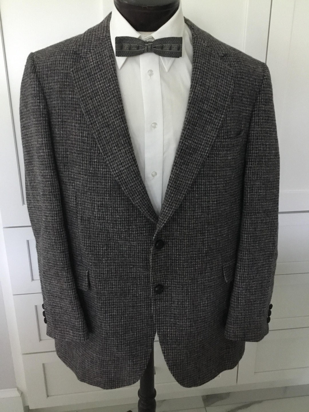 Harris Tweed Jacket 46long, Gray Tones Harris Tweed Blazer, Wool Tweed ...