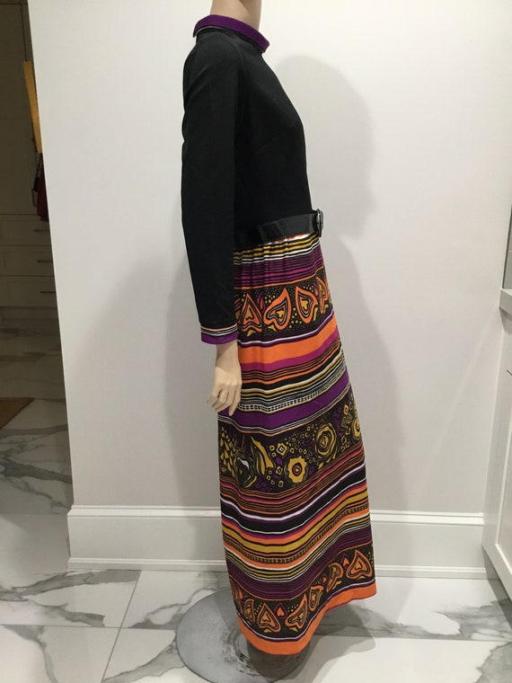 1970’s maxi dress, Mod 70s long dress, 70s polyester … - Gem