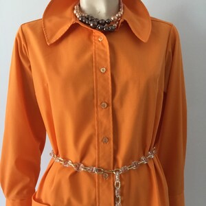 1970’s Shirt Dress, Mod 70s Dress, Orange70’s Dress, Midcentury Dress ...