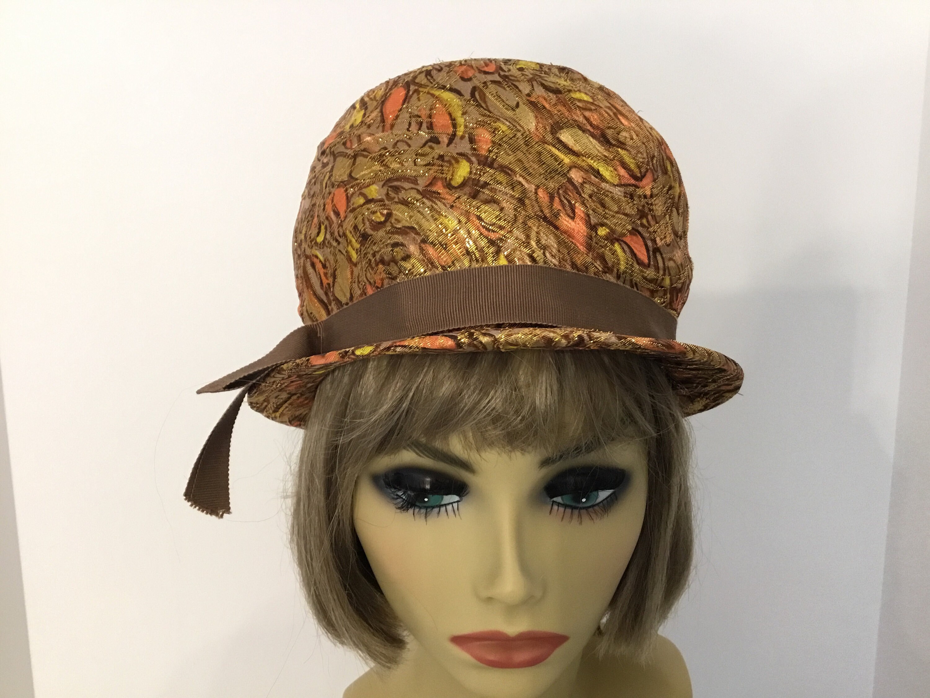 MOD 1960’s Brocade Bubble Hat, Ladies Midcentury Hat, 1960’s Vintage ...