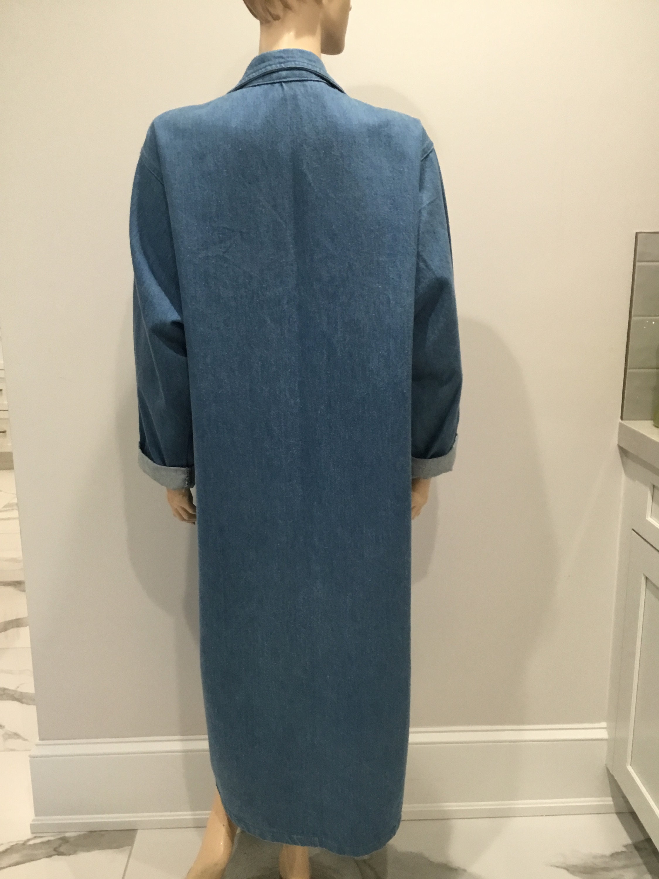 XL Denim DUSTER Western Jean Duster Volup Duster Vintage - Etsy