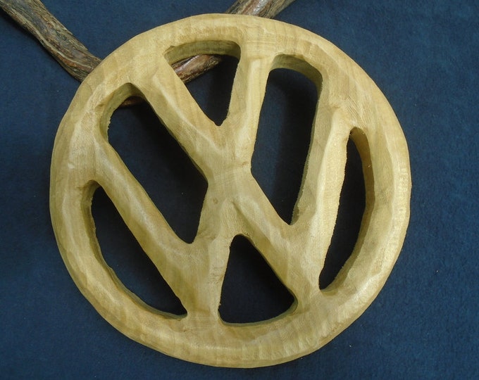 Carved Wood Volkswagon Emblem. VW Bus Wall Hanging. VW Beetle. VW Van ...