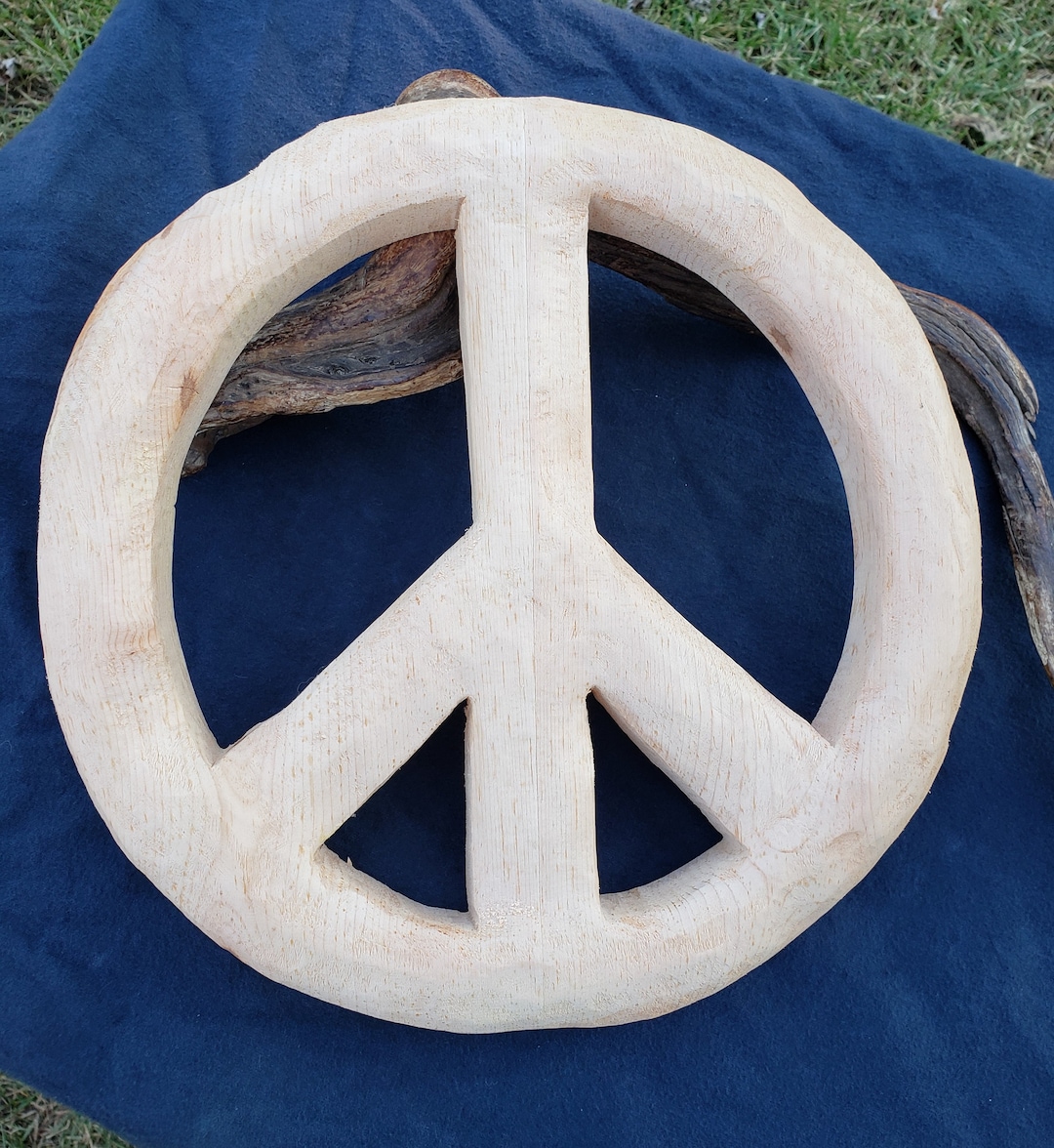 Carved Wood Peace Sign. Large Wooden Peace Symbol. Free - Etsy