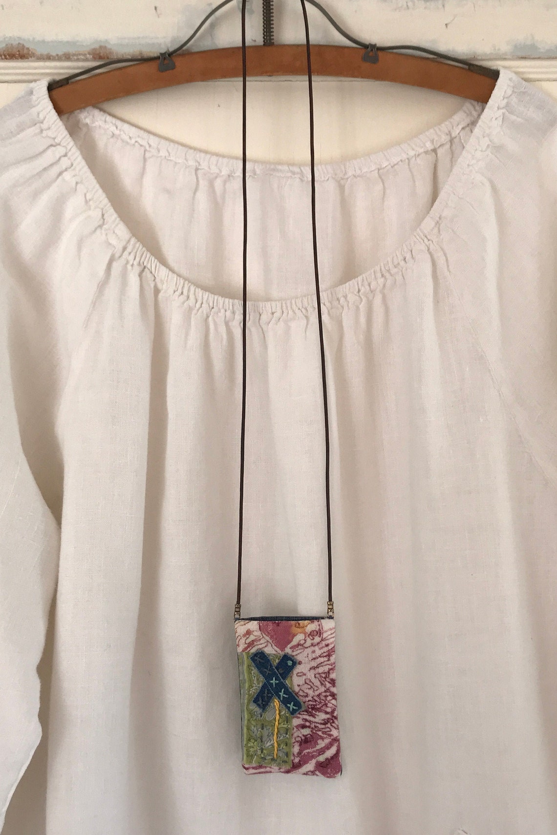 Textile Pendant, Mixed Media Pendant, Fabric Necklace, Wearable Art ...