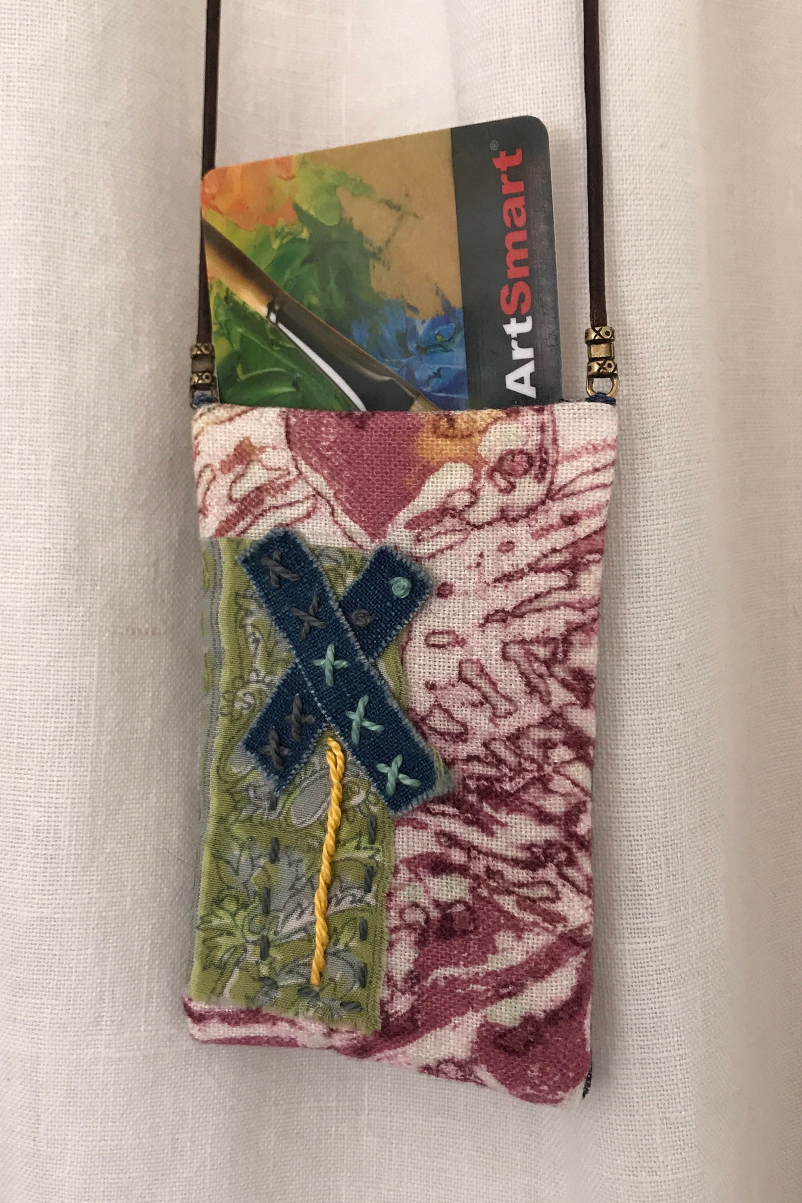 Textile Pendant, Mixed Media Pendant, Fabric Necklace, Wearable Art ...