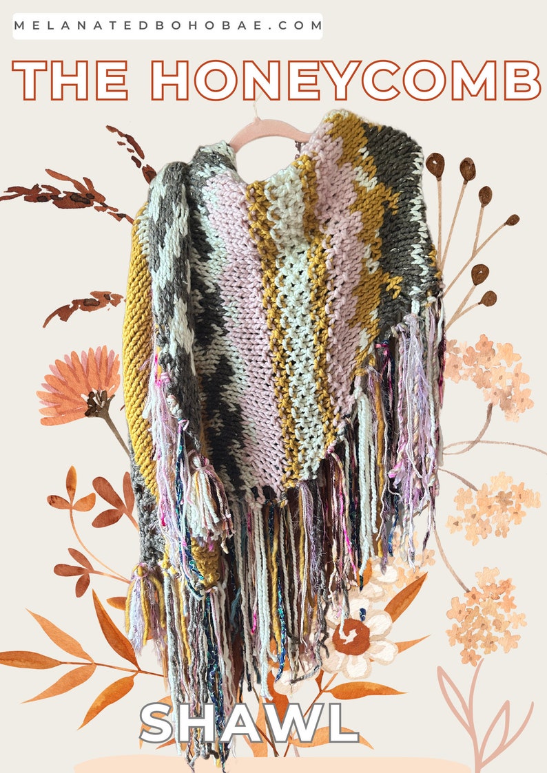 Honeycomb Shawl Knitting Pattern for Beginners Super Bulky Yarn PDF ...
