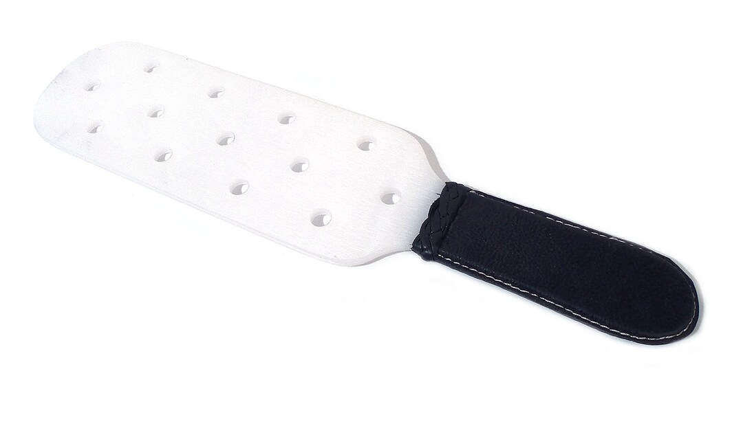 White Teflon Spanking Paddle With Leather Wrapped Handle - Etsy UK