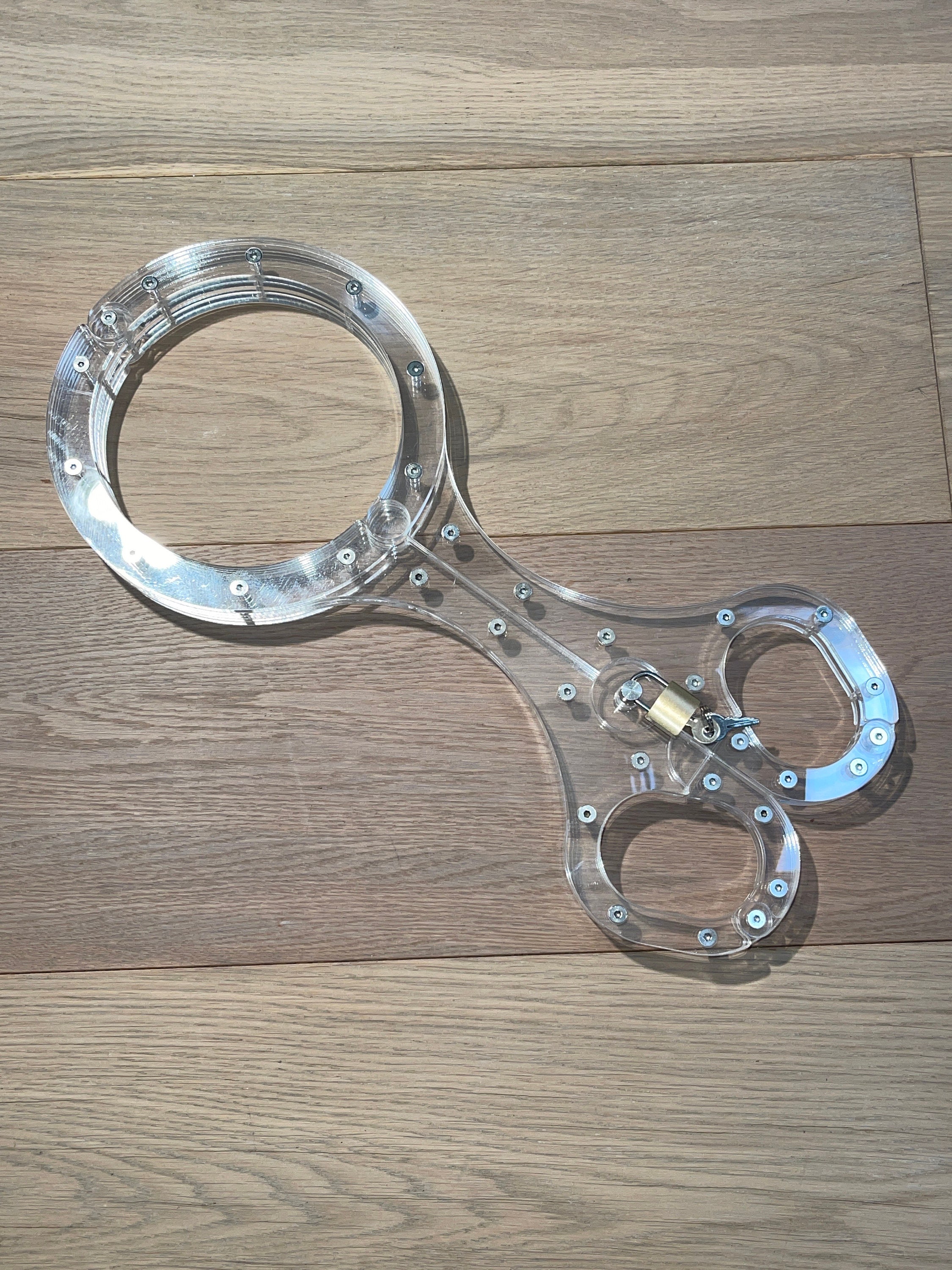 Color BLACK or CLEAR Cangue Side by Side Neck & Handcuff Wrist Pillory ...