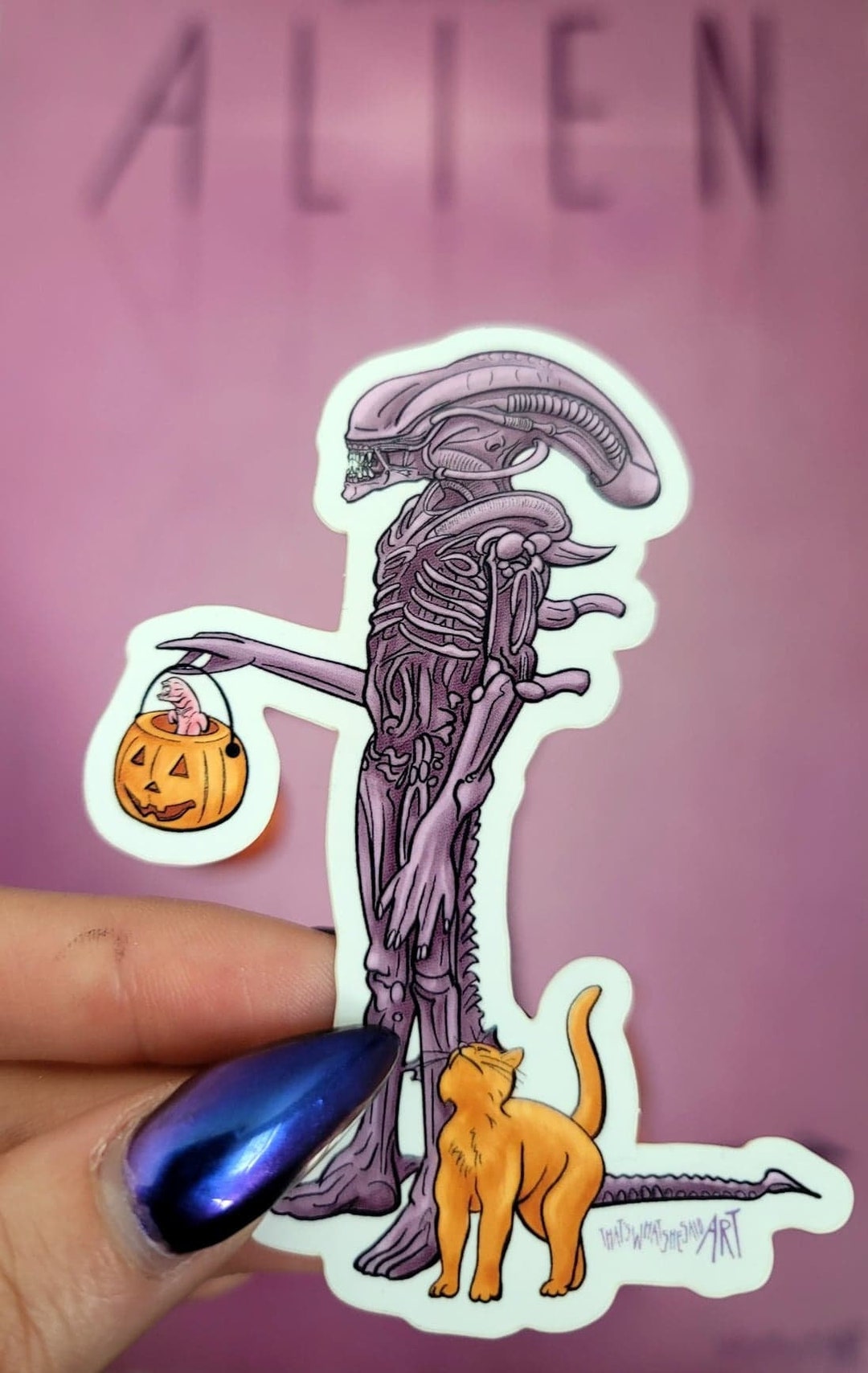 Alien Tick-or-treater 2.5X3.5 Sticker - Etsy
