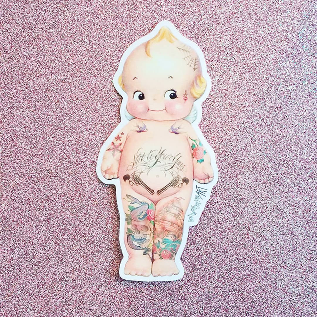 Tattooed Kewpie 2X4 Sticker - Etsy