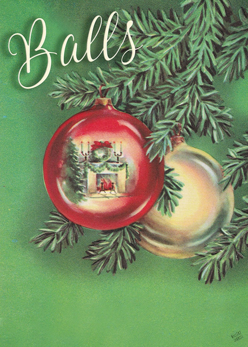 Balls Christmas Greeting Card - Etsy