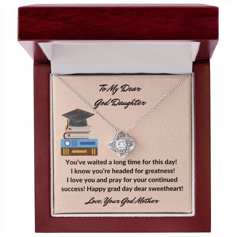 Congratulations My Dear Goddaughter Graduation Love Knot Necklace Gift ...