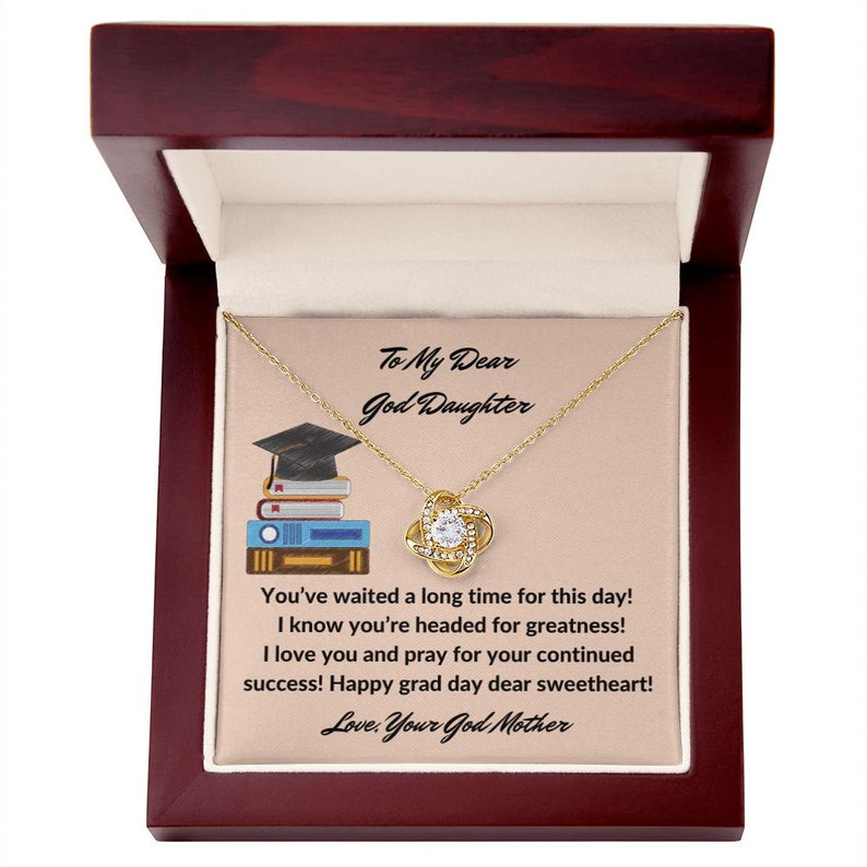 Congratulations My Dear Goddaughter Graduation Love Knot Necklace Gift ...