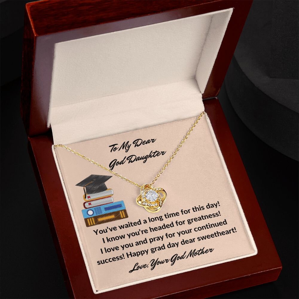 Congratulations My Dear Goddaughter Graduation Love Knot Necklace Gift ...