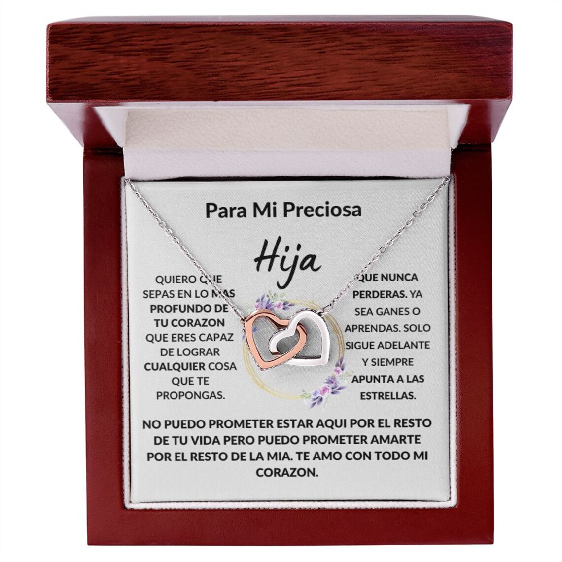 Para Mi Preciosa Hija Interlocking Hearts Necklace. - Etsy